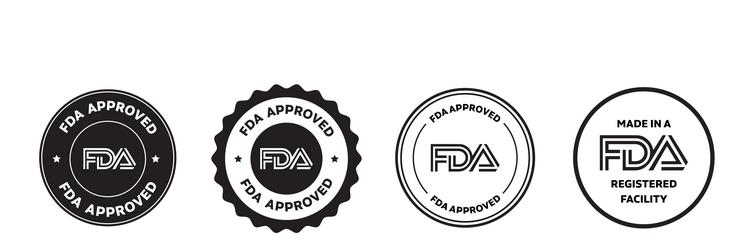 Fda approved rounded icon Royalty Free Vector Image