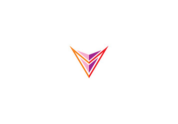 Letter v beauty logo design with origami Vector Image