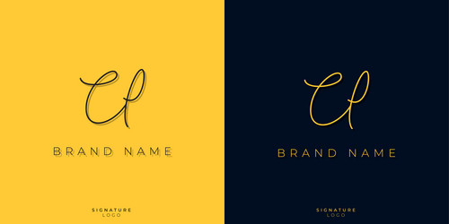 Initial letters cl monogram logo design bundle Vector Image