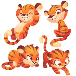 Cute baby tiger character sleep and peep Vector Image