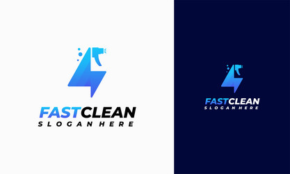 Fast cleaning logo designs concept Royalty Free Vector Image
