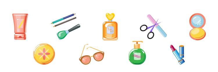 Female grooming object and beauty accessory Vector Image