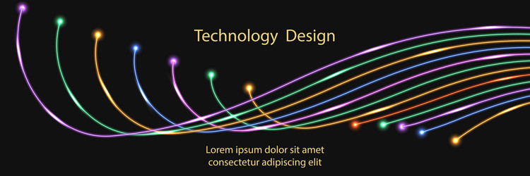 Fiber optic technology design swirl fibre line Vector Image
