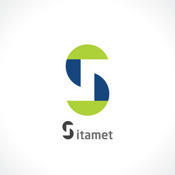 Letter s negative space design Royalty Free Vector Image