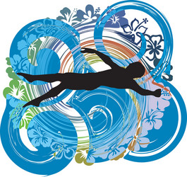 Group of people swimming together swimmer Vector Image