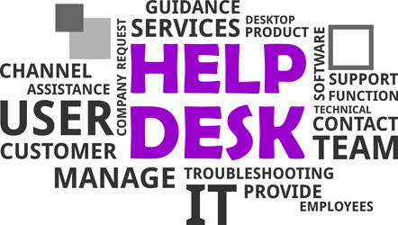 Word cloud - service desk Royalty Free Vector Image