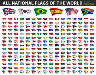 88 national flags with names Royalty Free Vector Image