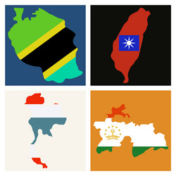 Colorful World Map with Countries Royalty Free Vector Image