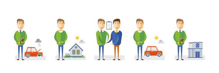 Different insurance case as security and Vector Image