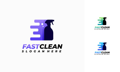 Fast cleaning logo designs concept cleaning Vector Image