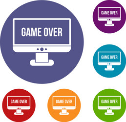 Game over icons set Royalty Free Vector Image - VectorStock