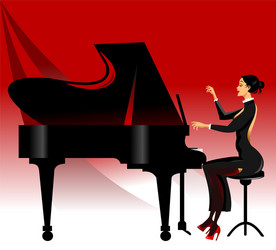 Lady Piano Playing Vector Images (over 100)