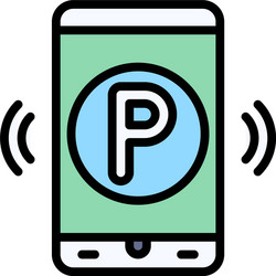 Mobile parking app icon parking lot related Vector Image