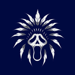 Apache indian warrior hero line pop art logo Vector Image