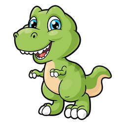 Cute baby t-rex character on white background 2 Vector Image