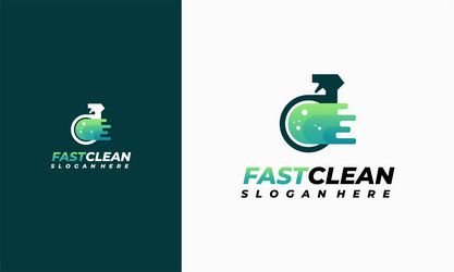 Fast cleaning logo designs concept cleaning Vector Image