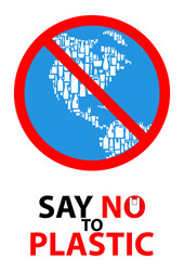 Plastic bag ban sign Royalty Free Vector Image