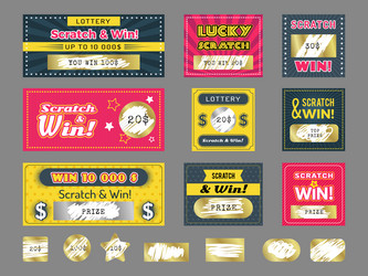 Scratch cards set Royalty Free Vector Image - VectorStock