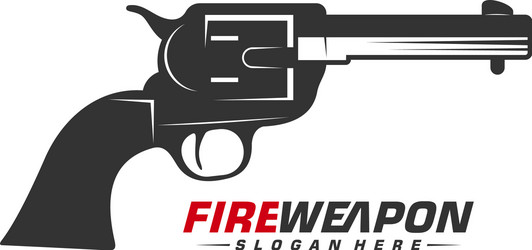 Weapon fire logo design machine gun Royalty Free Vector
