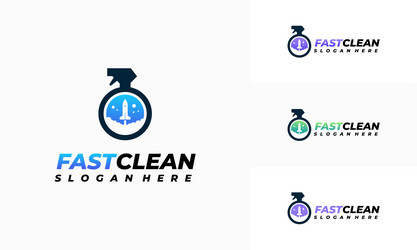Fast cleaning logo designs concept cleaning Vector Image