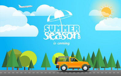Clothes and necessities for summer season travel Vector Image