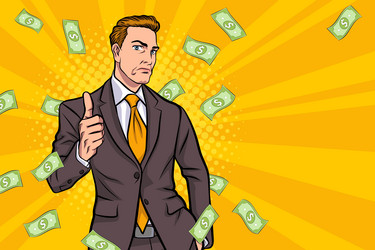 Surprise business man successful and shocking Vector Image