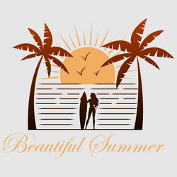Hello summer summer theme design Royalty Free Vector Image