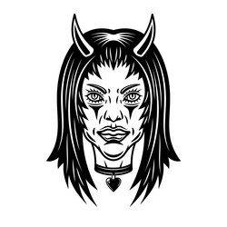 Female Devil Tattoo
