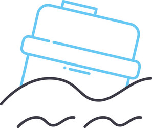 Green world line icon outline symbol Royalty Free Vector