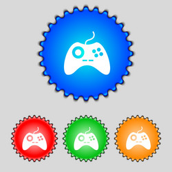 Joystick sign icon video game symbol set colourful