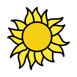 Cartoon sun symbol icon design Royalty Free Vector Image