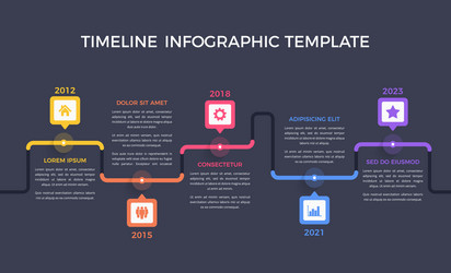 Infographic multi timeline report template Vector Image