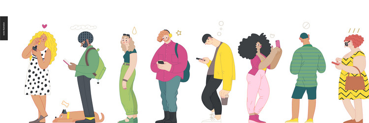 Waiting in line seamless pattern Royalty Free Vector Image