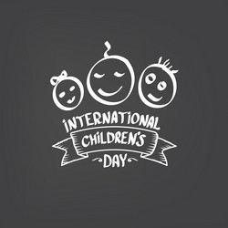 1 june international children day icon or label Vector Image