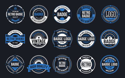 15 retro vintage badges design collection Vector Image