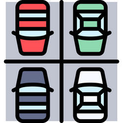 Full parking lot icon related Royalty Free Vector Image