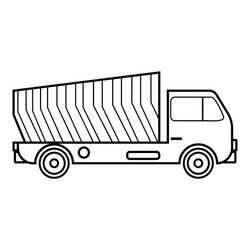 Garbage truck icon outline style Royalty Free Vector Image