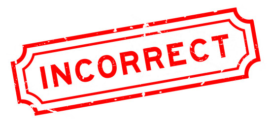 Grunge red incorrect word rubber seal stamp Vector Image