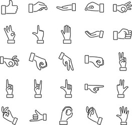 Handshake line icon hand gesture sign specialist Vector Image