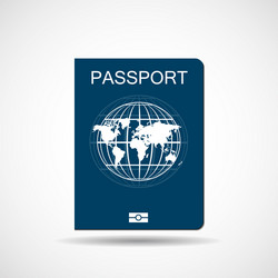 Isolated neon biometric sign in passport Vector Image