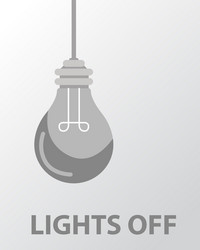 Power off light bulb flat line color object Vector Image