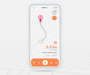 Map gps navigation app ux ui concept mobile Vector Image