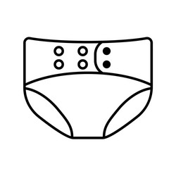 Cutout silhouette modern cloth nappy icon outline Vector Image