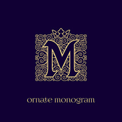 Monogram with crown g Royalty Free Vector Image