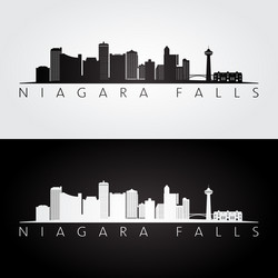Niagara falls skyline linear style editable Vector Image