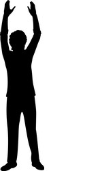 Silhouette man with your hands up in handcuffs Vector Image