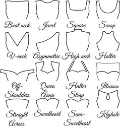 Types of neck cuts Royalty Free Vector Image - VectorStock