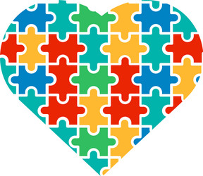 Autism awareness icons puzzle pieces child head Vector Image