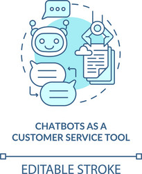 Chatbot icon outline robot sign on a blue Vector Image