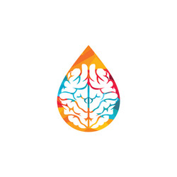 Drop brain logo design Royalty Free Vector Image